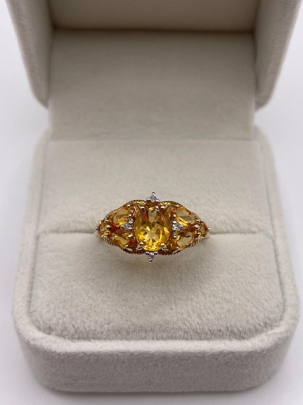 9ct gold citrine and diamond ring – Danjmt